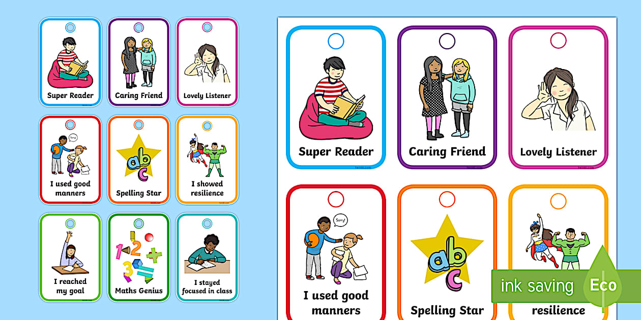 Praise Phrase Reward Tag Flashcards | Behaviour Management | Australia