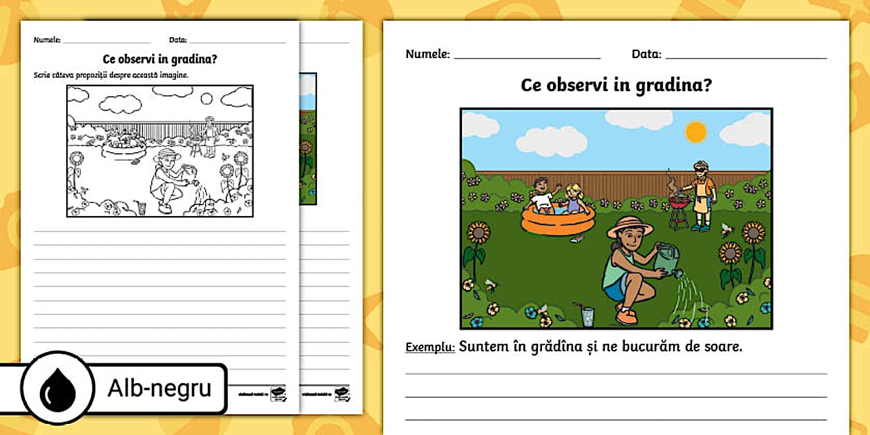 Grădina de vară–Imagine pentru stimularea scrierii creative