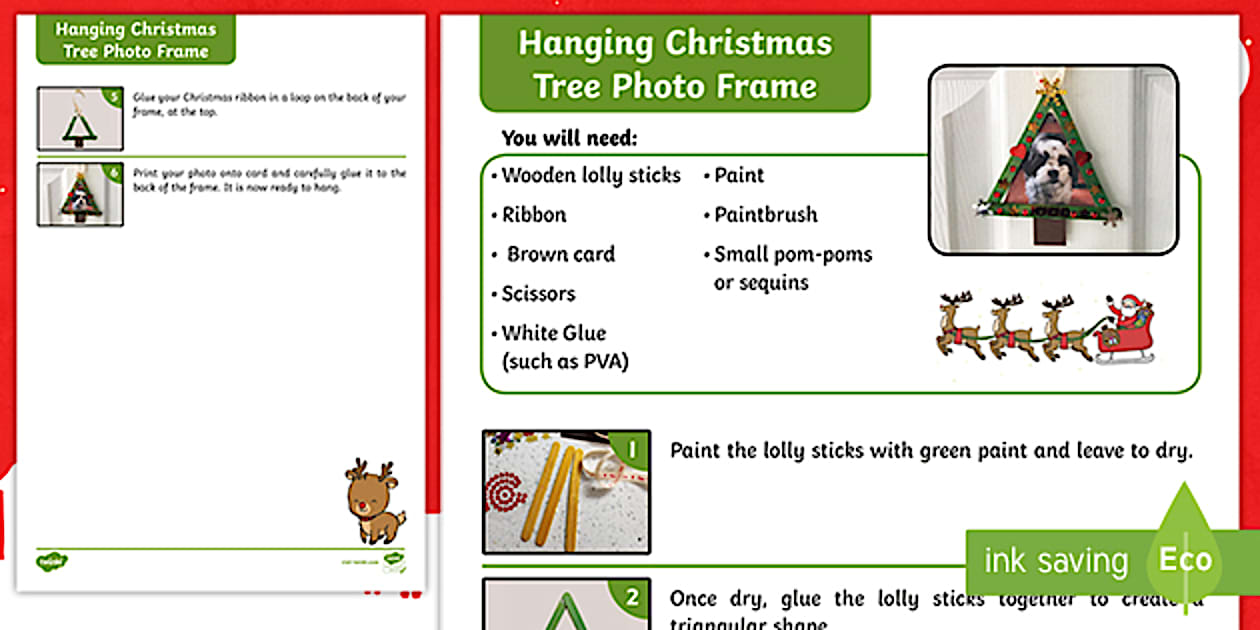Hanging Christmas Tree Photo Frames (teacher made) - Twinkl