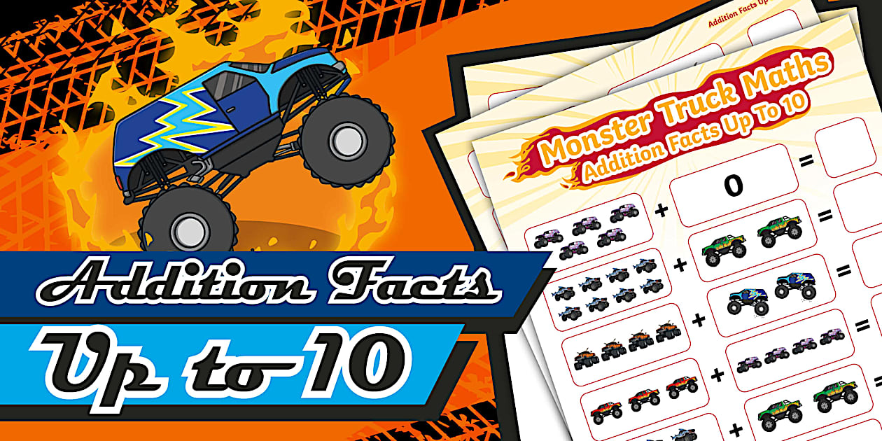 Monster Truck Maths: Addition Facts Up To 10
