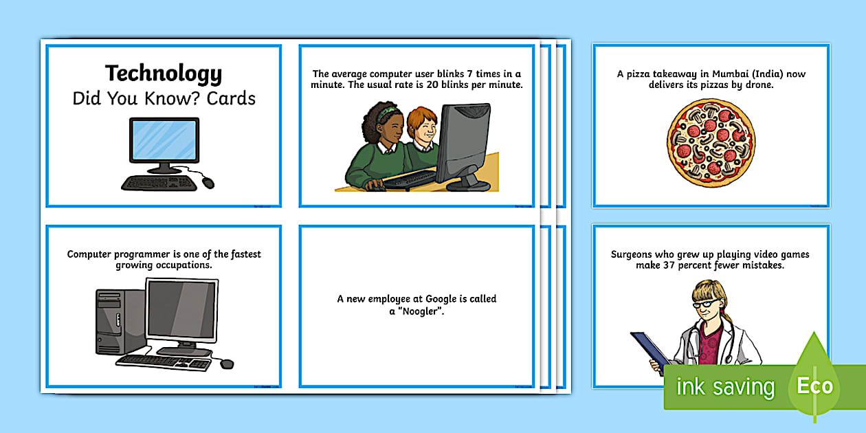Technology Did You Know? Fact Cards (teacher made) - Twinkl