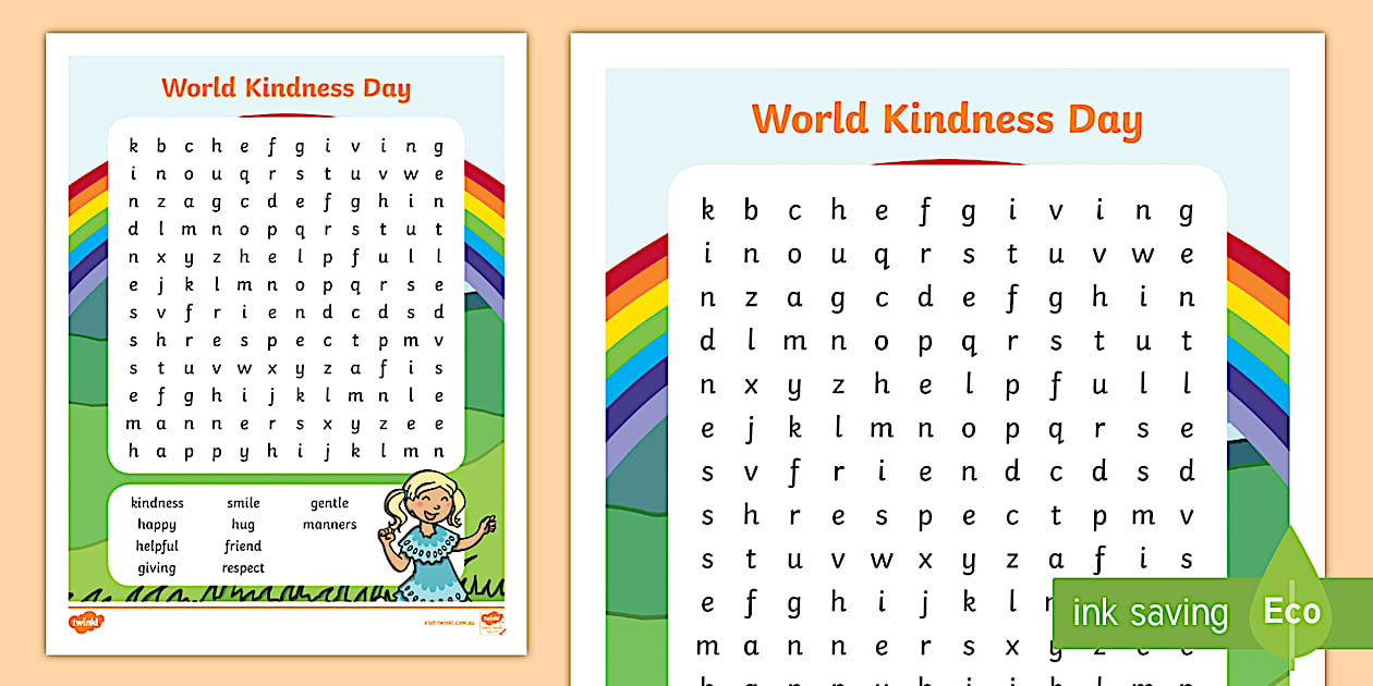 World Kindness Day Word Search | Primary Resource - Twinkl