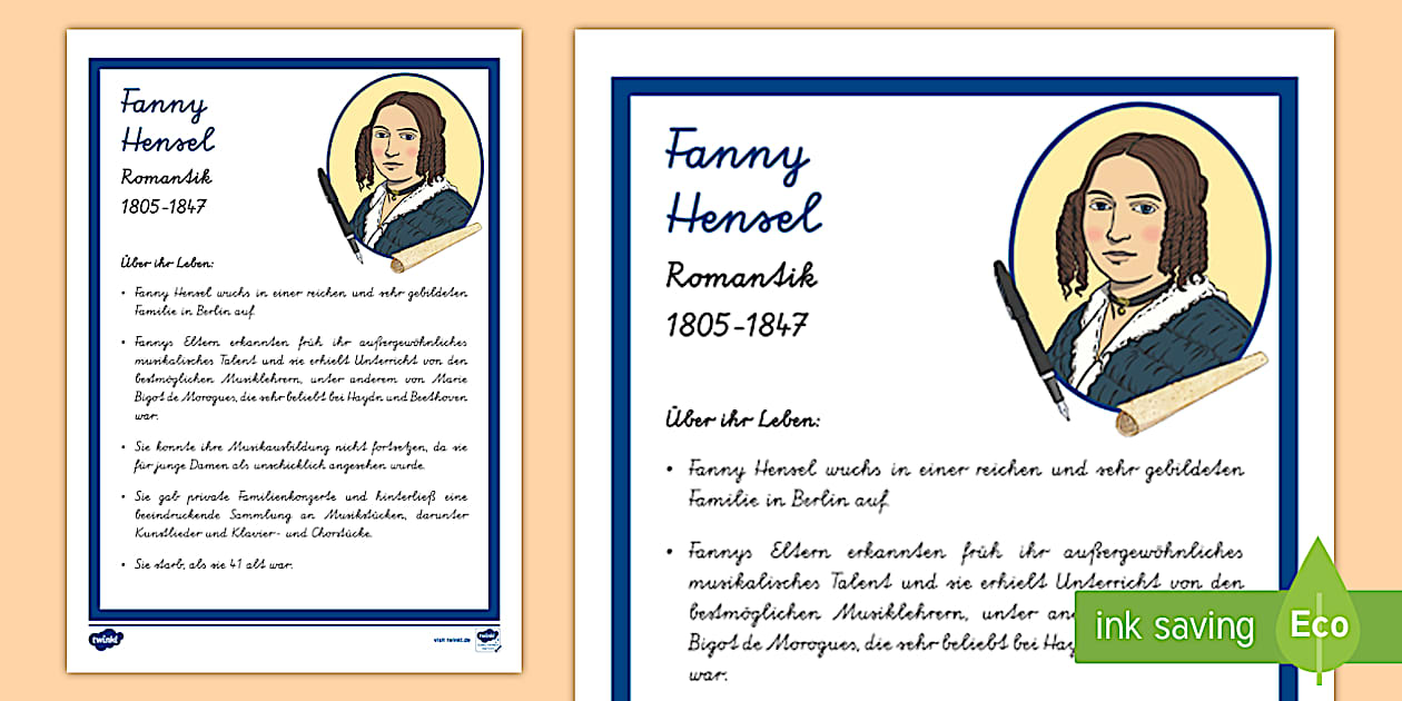 Fanny Hensel Komponistin Informationstext