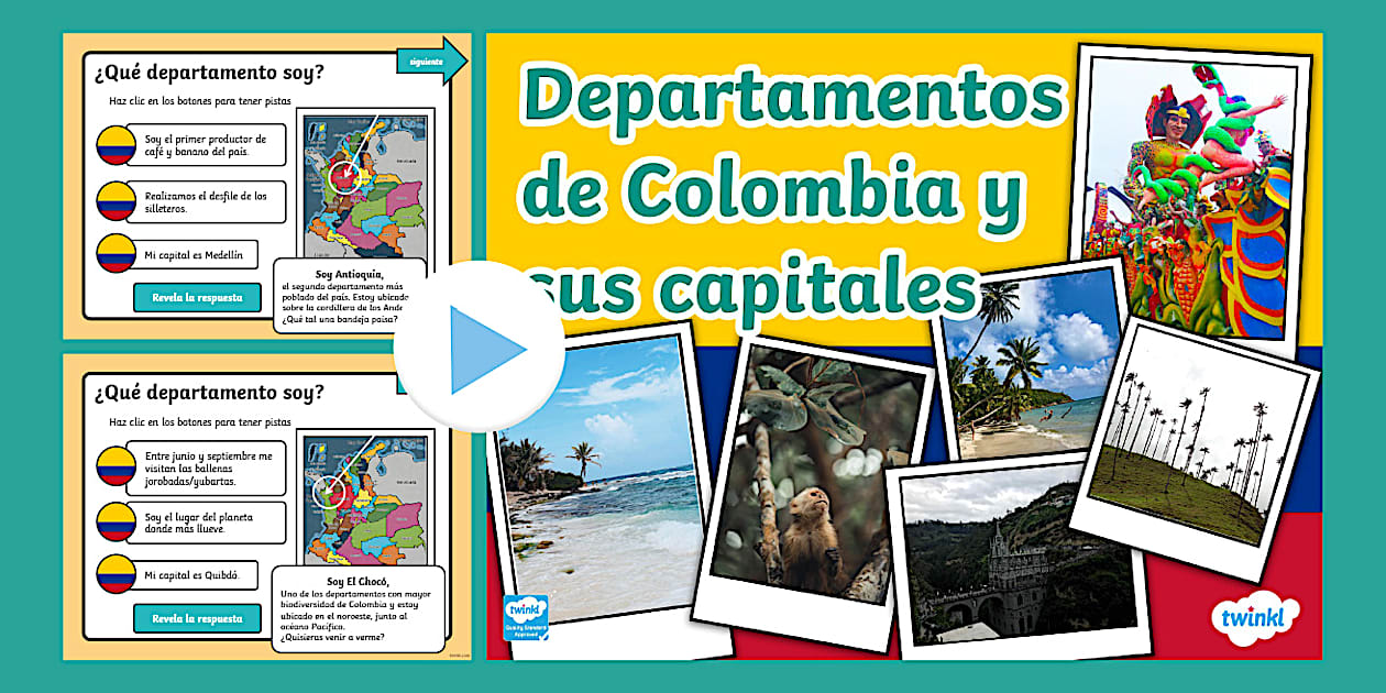 Juegos de los departamentos y capitales de Colombia para niños