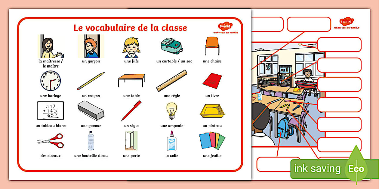 Activité _ Le vocabulaire de la classe