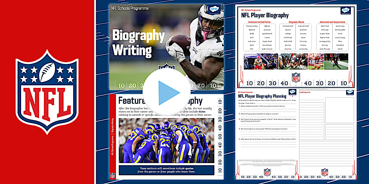 FREE! - Player Biography NFL Writing Activity Pack | Twinkl
