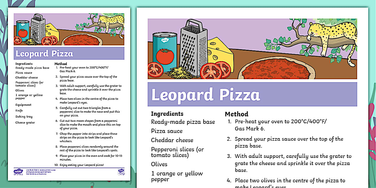Ronald the Rhino Leopard Pizza Recipe (Teacher-Made)