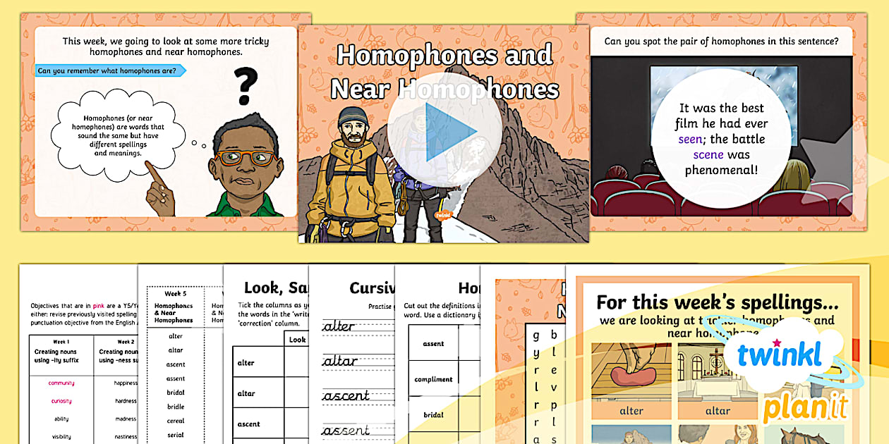 PlanIt Y5 Term 2A W5: Homophones and Near Homophones Spelling Pack