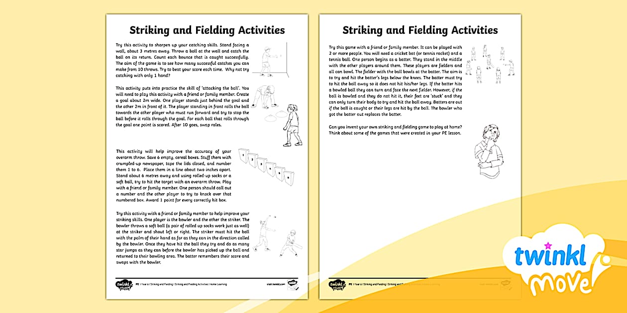 Striking and Fielding Homework | Year 6 | Twinkl Move KS2