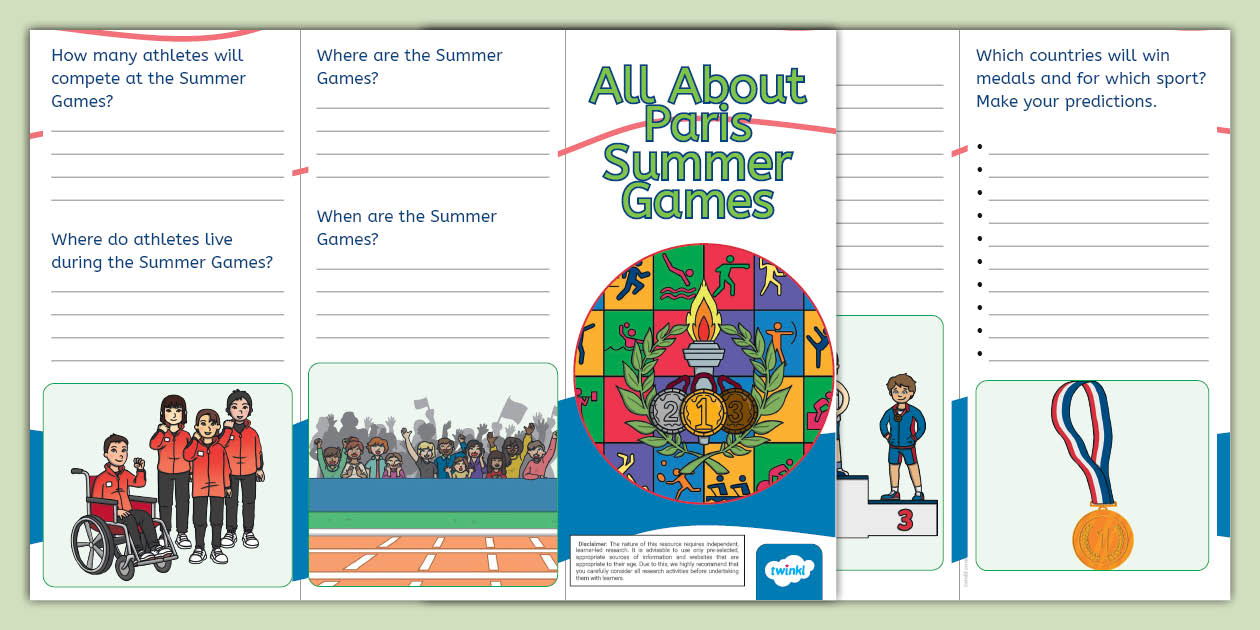 All About Paris Summer Games Leaflet Template (teacher made)