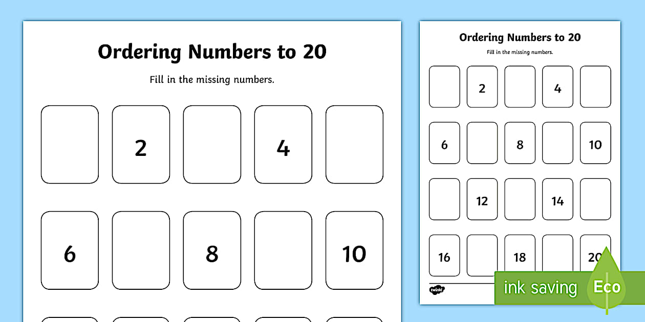 Missing Odd Numbers to 20 Ordering Activity (teacher made)