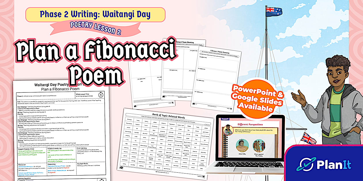 Ph2 Writing: Waitangi Day Poetry L2: Plan A Fibonacci Poem