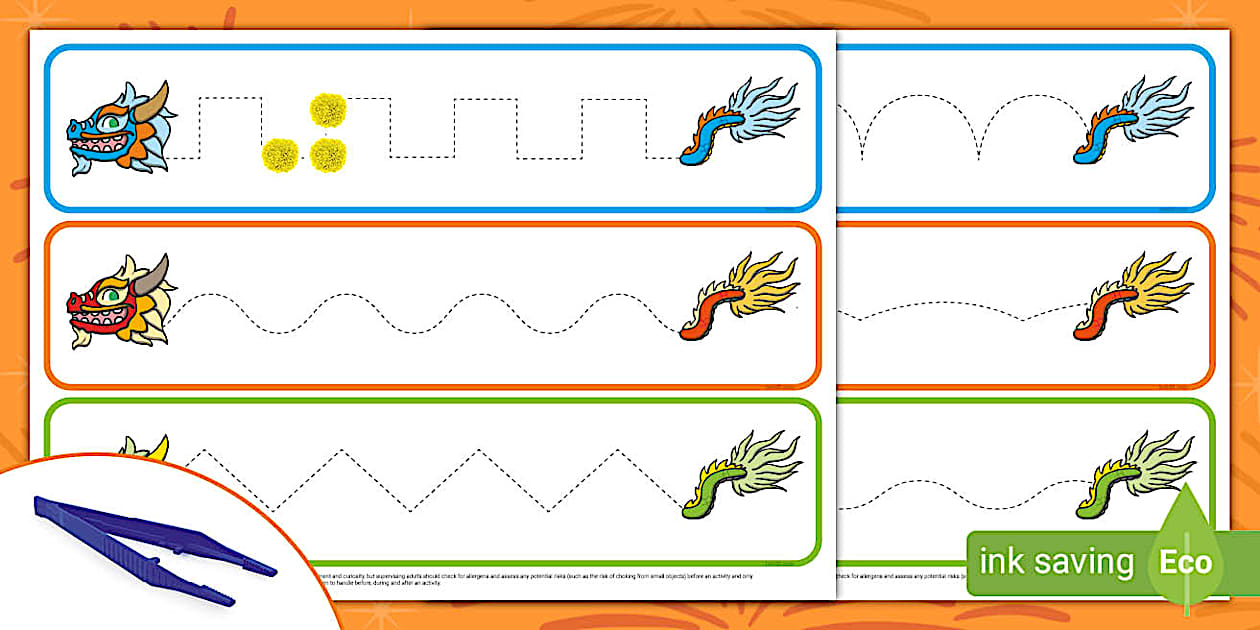 Chinese Dragon Trails Fine Motor Skills Cards | Twinkl