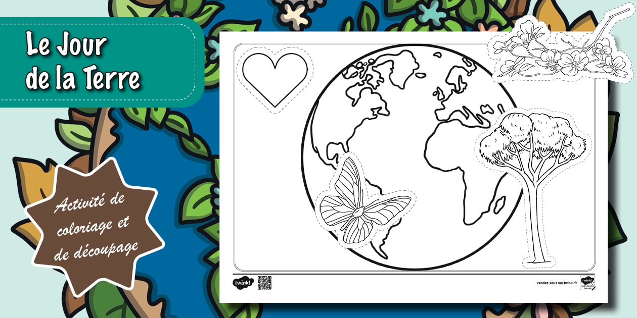 Activité de coloriage et de découpage : Le Jour de la Terre