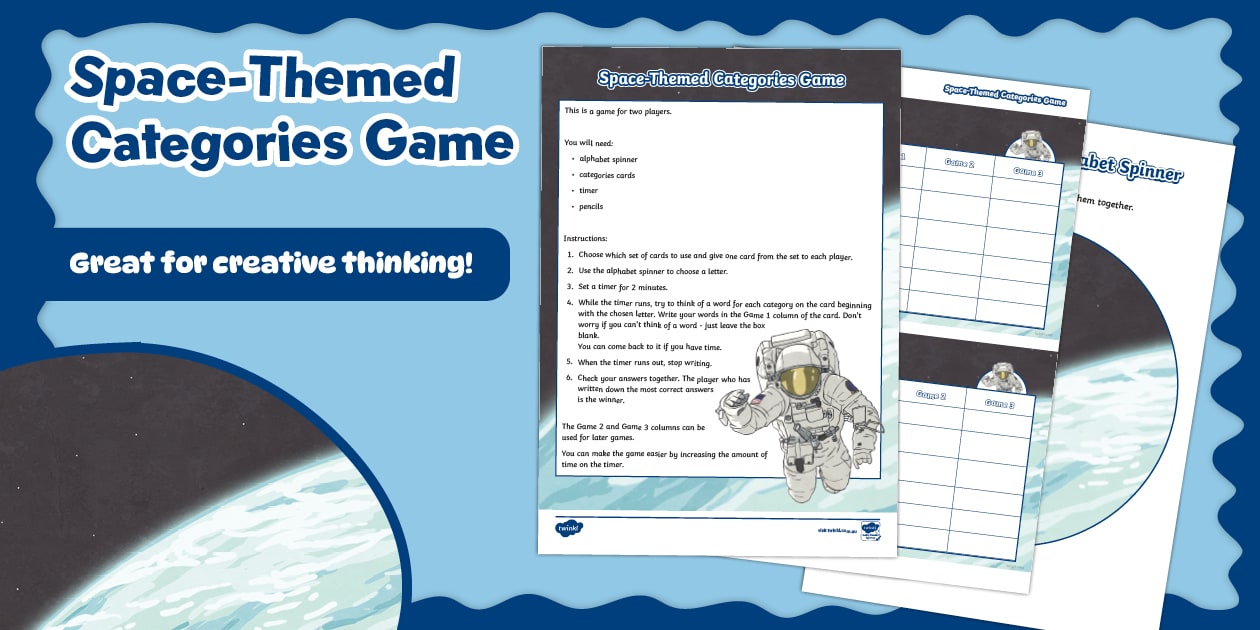 Space-Themed Categories Game