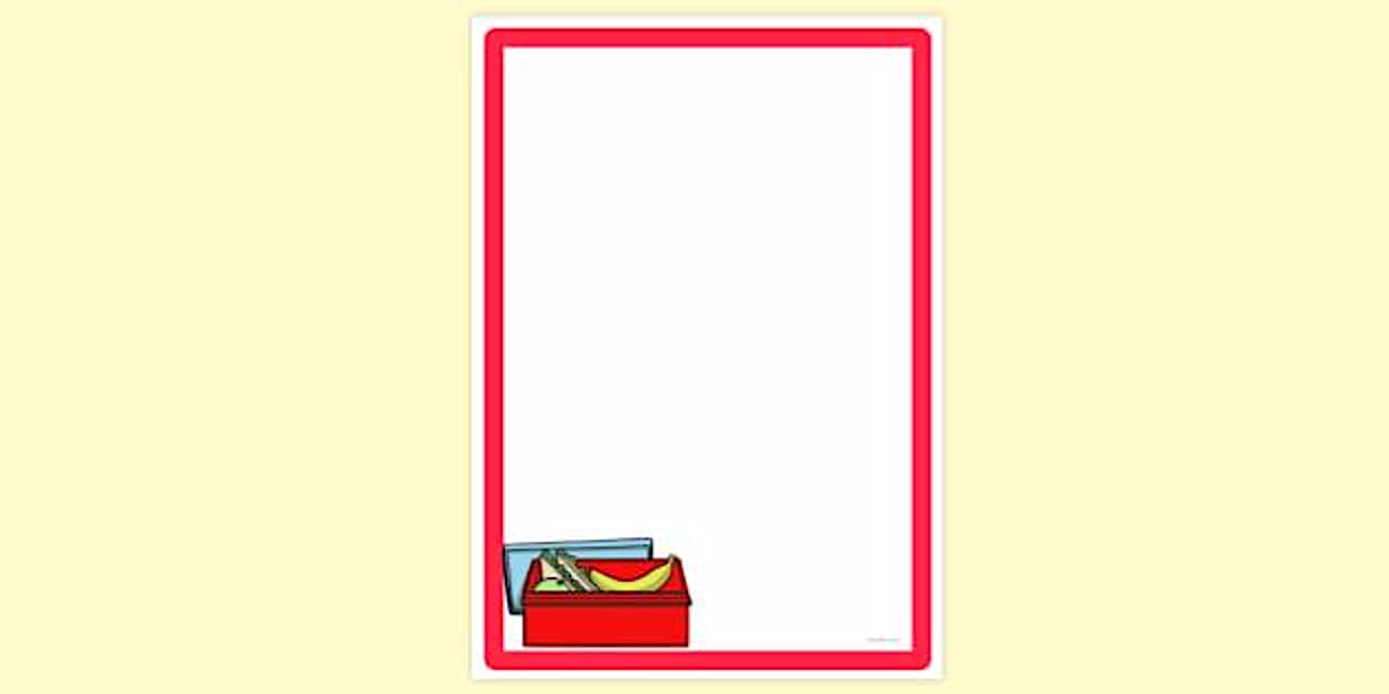 Simple Blank Packed Lunch Page Border | Page Borders