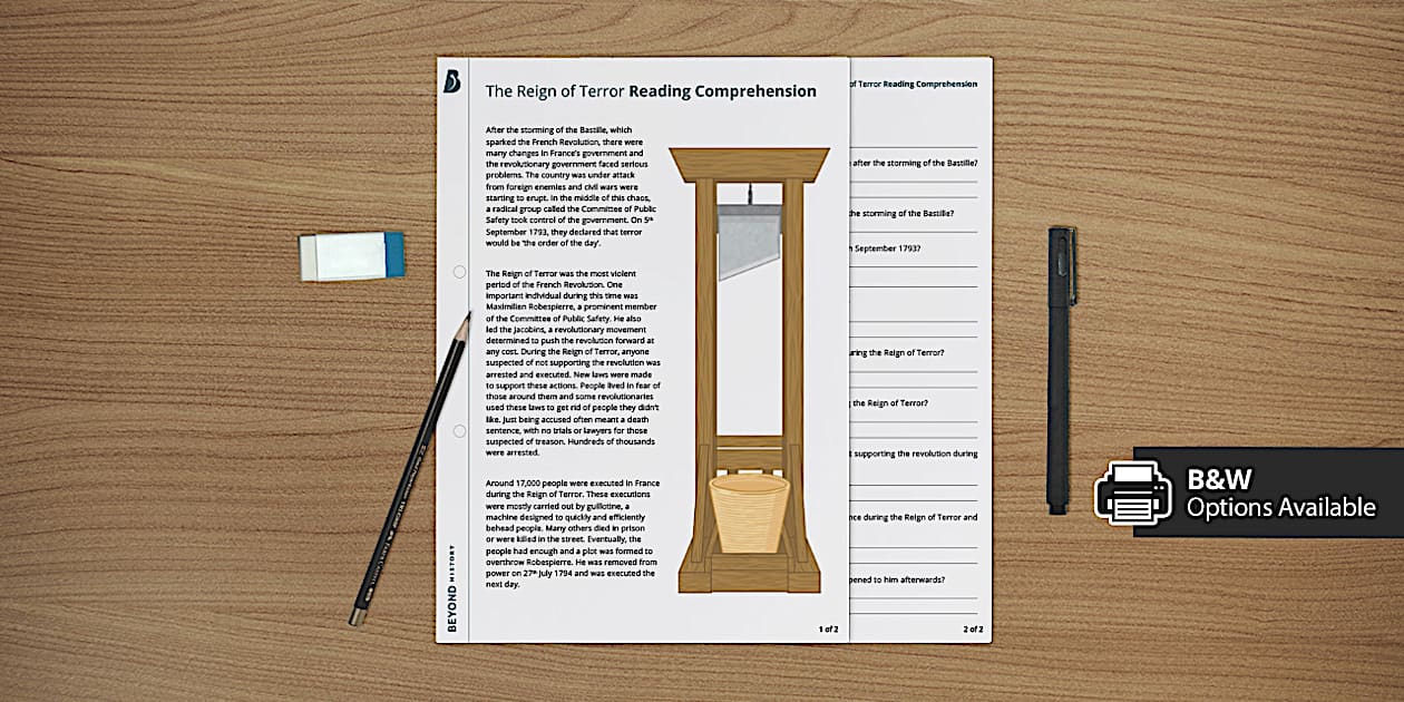 The Reign of Terror Reading Comprehension