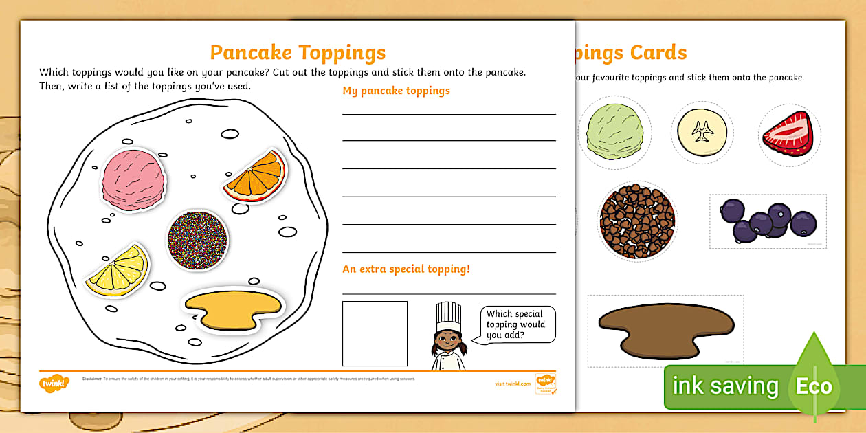Pancake Day Cut and Stick Writing Activity - Twinkl