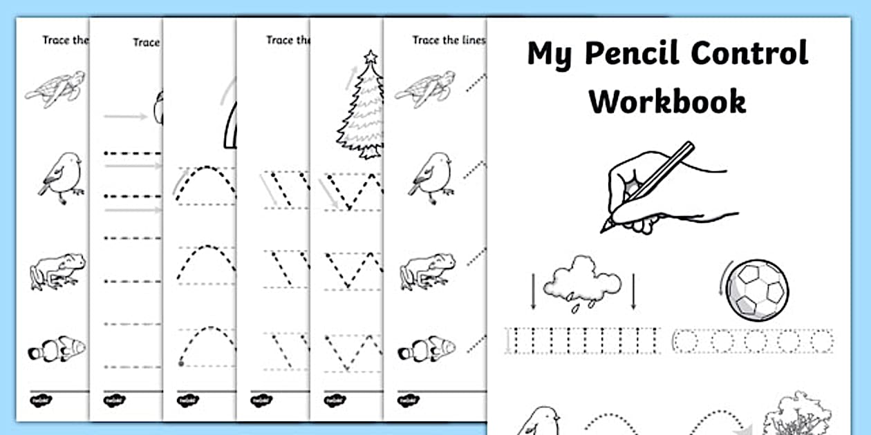 Handwriting Practice Pencil Control Workbook - Twinkl