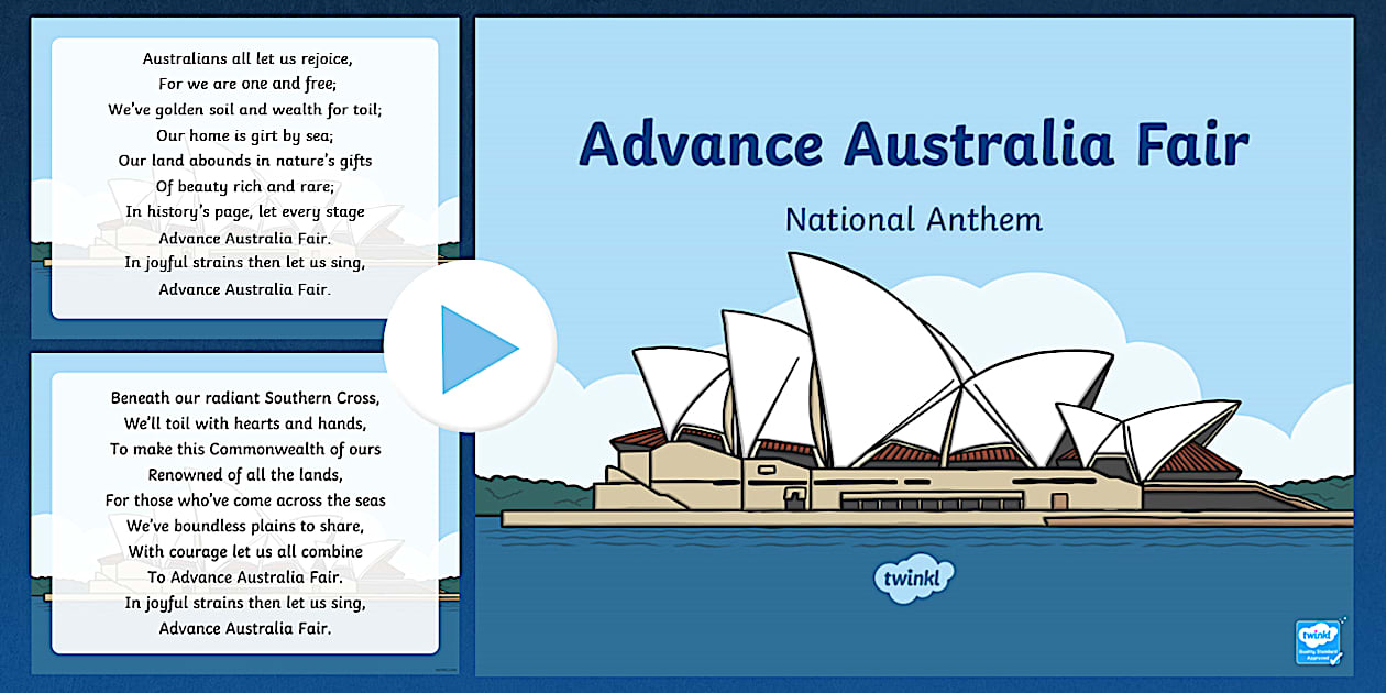 Advance Australia Fair Lyrics PowerPoint - National Anthem