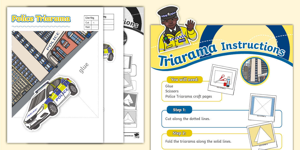 Police Triarama Craft - Twinkl Art and Design (teacher made)