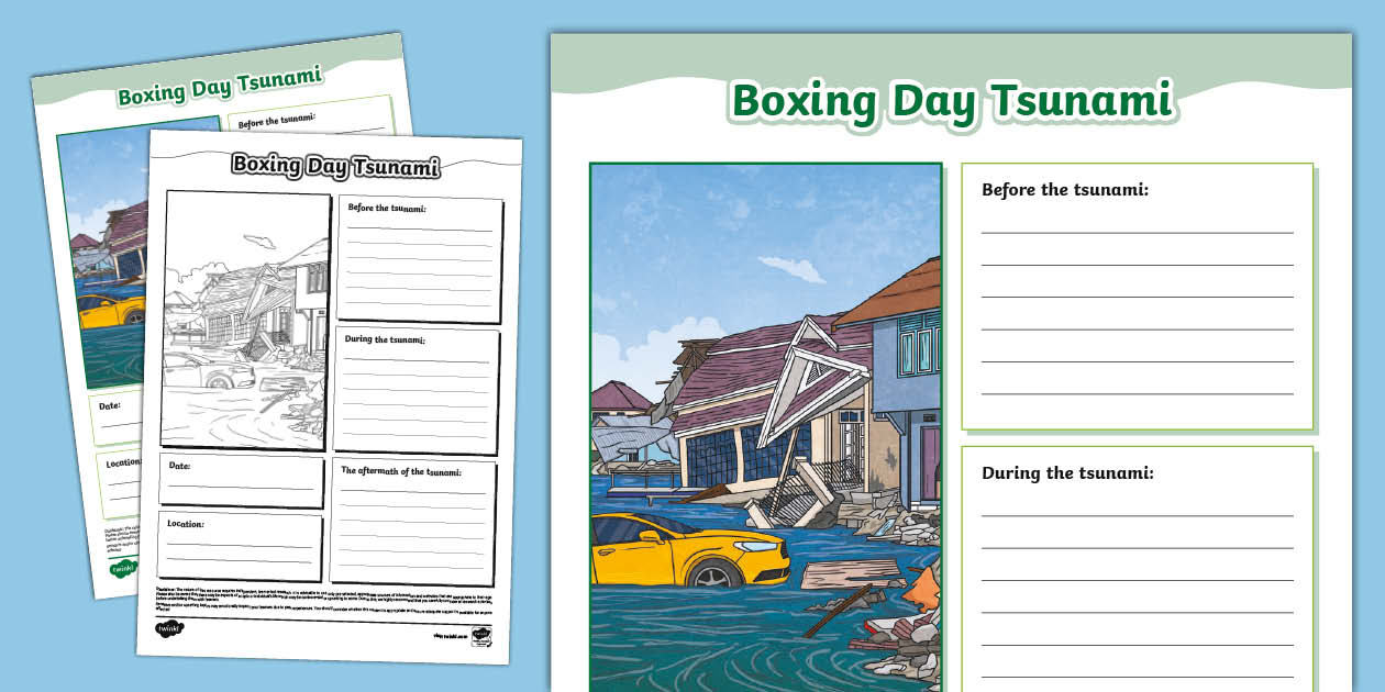 Boxing Day Tsunami Fact File Template - Twinkl
