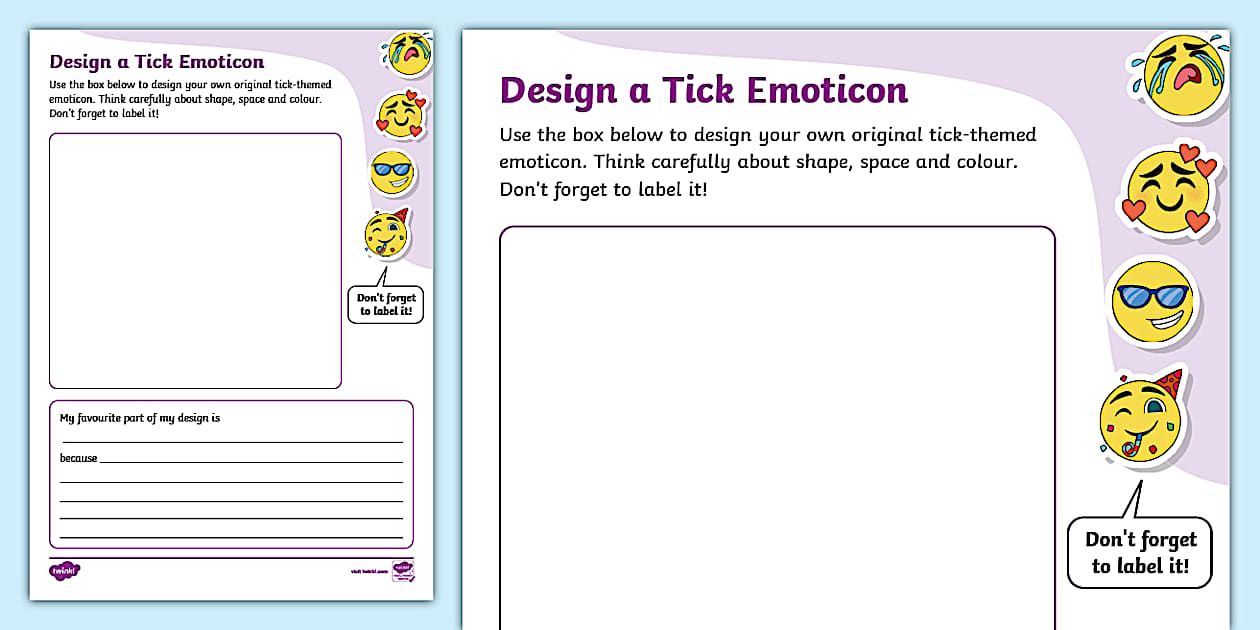 Design Your Own Tick Emoticon Activity (Teacher-Made)