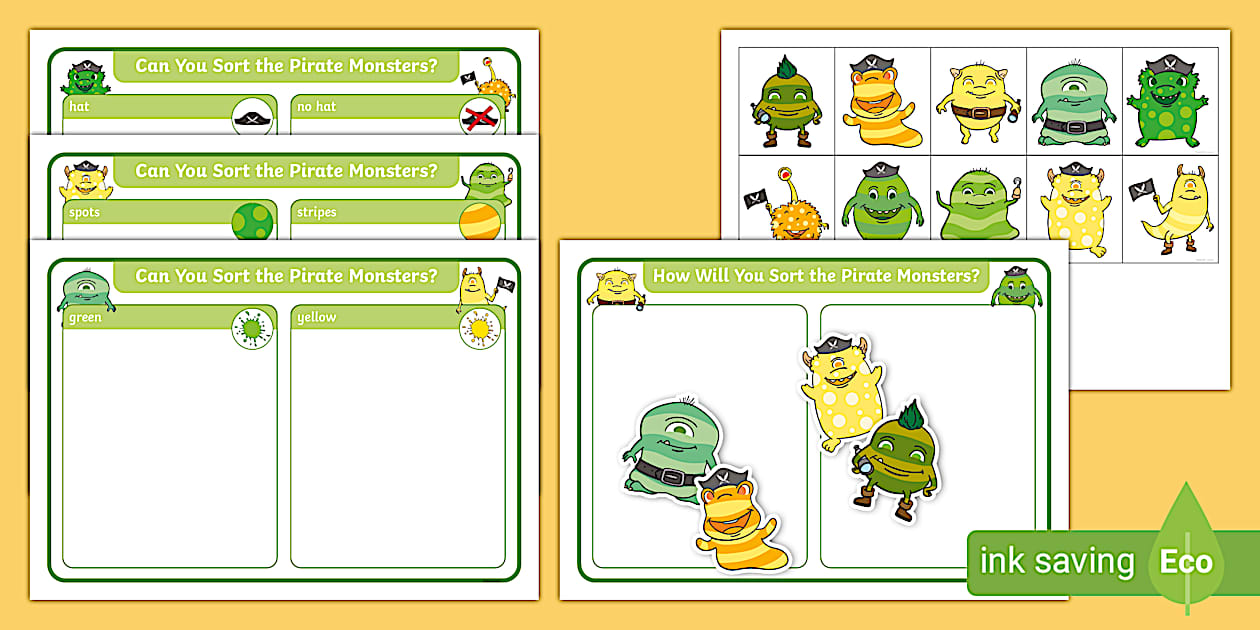 👉 Monster Pirate Activity Sheets | Twinkl | EYFS | Maths