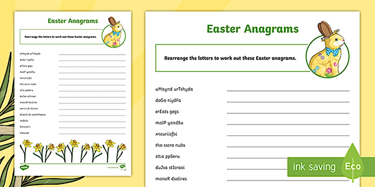 Easter Anagram Quiz Sheet – Easter Resource – Key Stage 2
