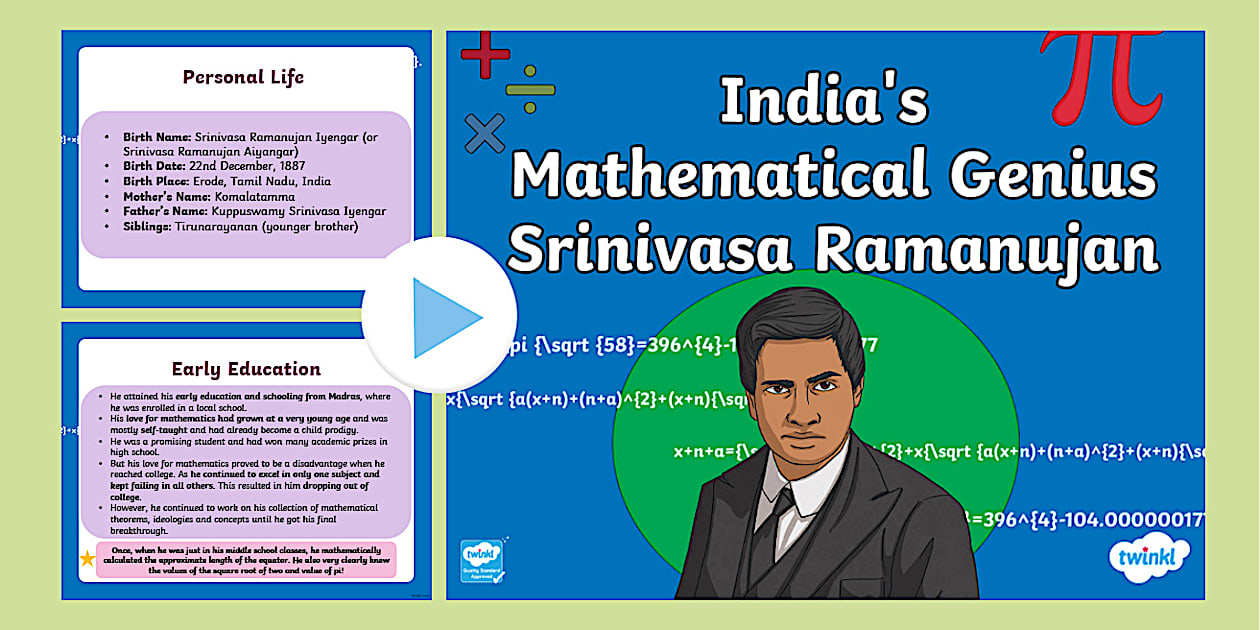 India's Mathematical Genius: Srinivasa Ramanujan PowerPoint