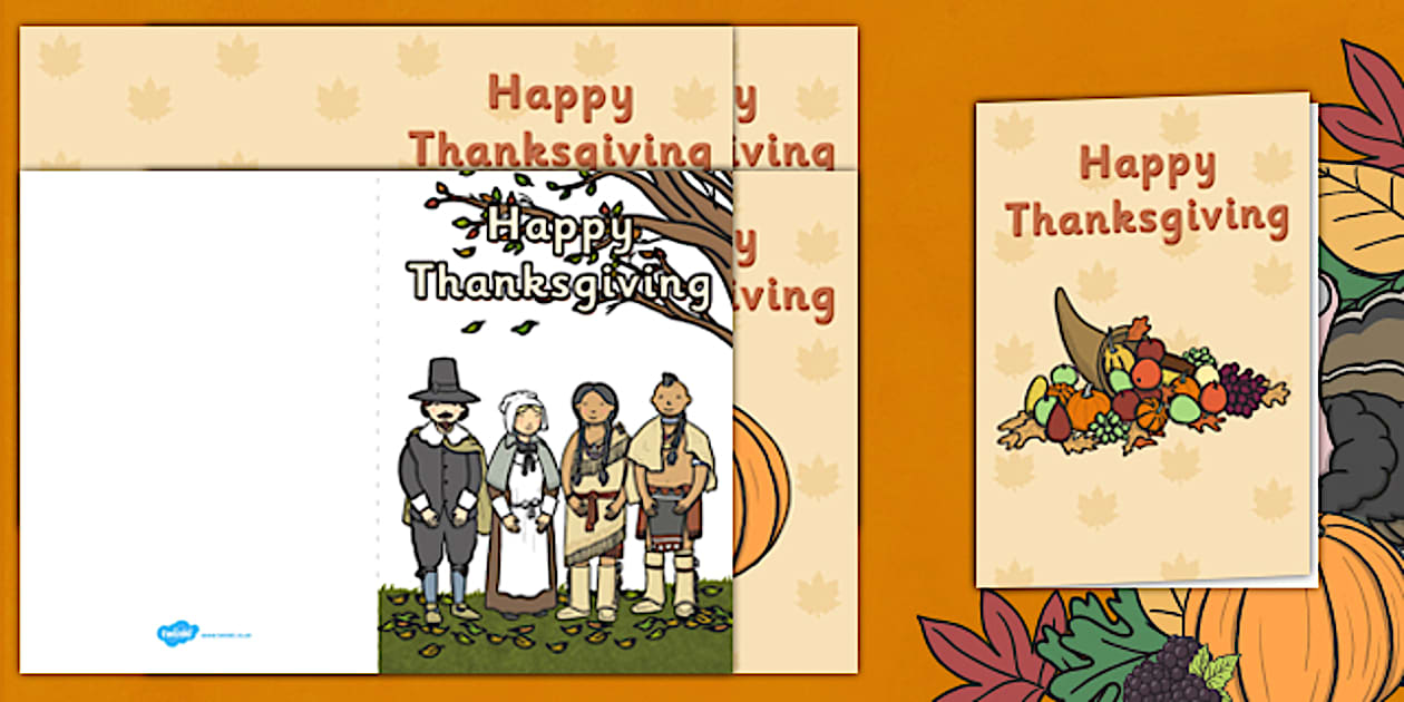 Thanksgiving Greetings Cards (teacher made) - Twinkl