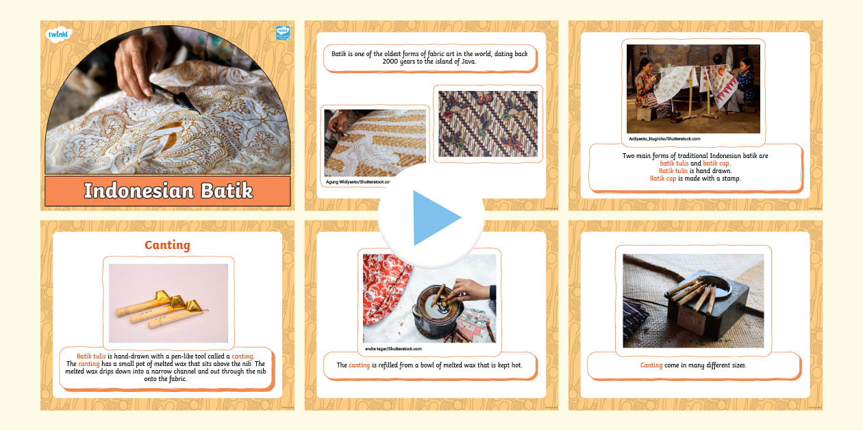 Indonesian Batik Process PowerPoint (teacher made) - Twinkl