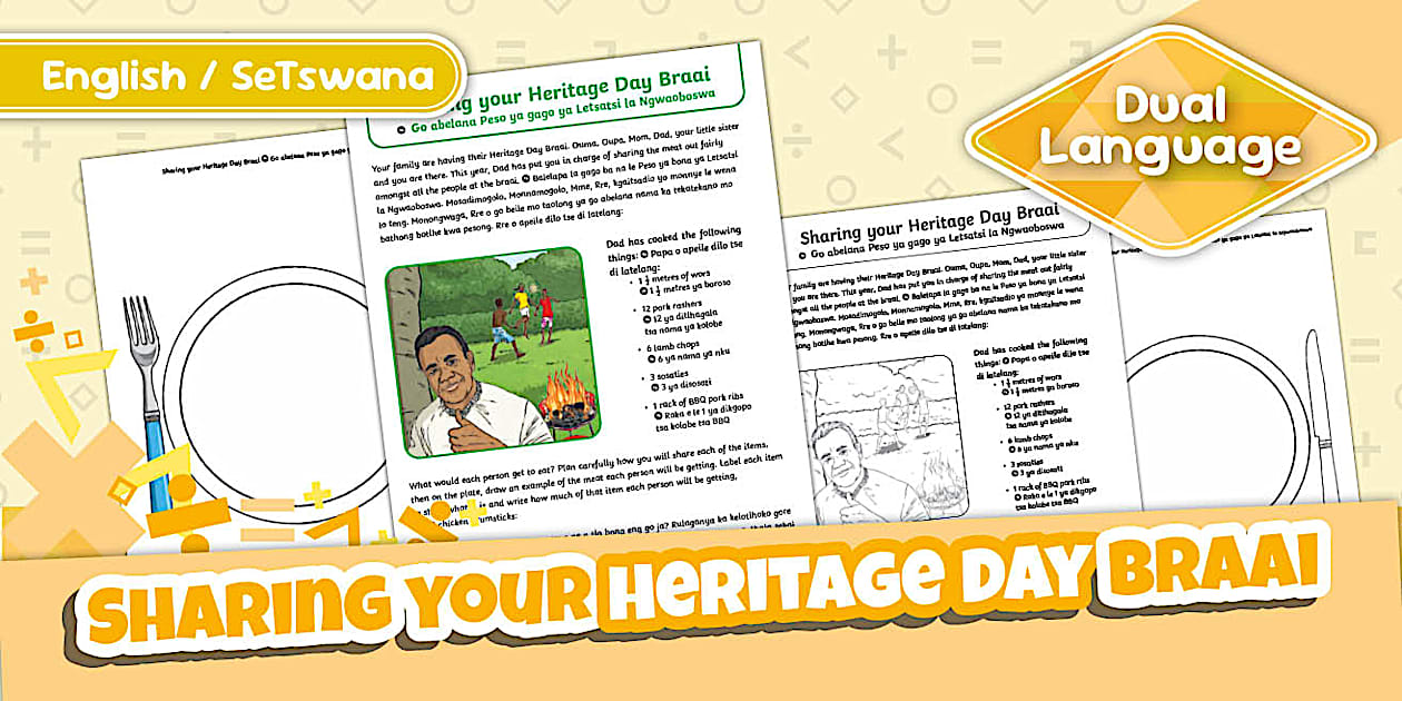 Grade 4 Maths - Sharing your Heritage Day Braai Worksheet - Activity ...