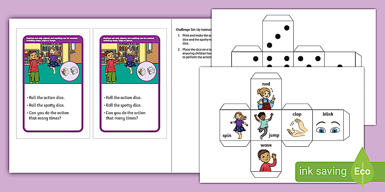 Count the Action Dice Activity IKEA Tolsby/Fiestad Frame