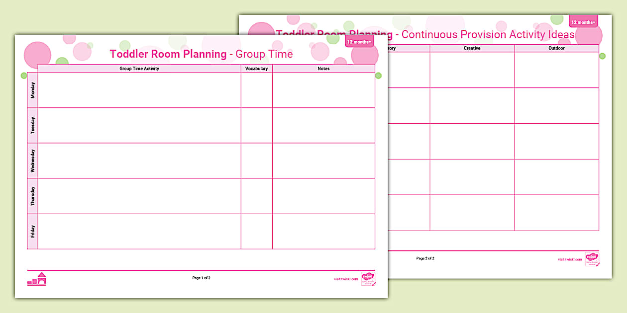 EYFS Editable Toddler Room Weekly Planning | Planning