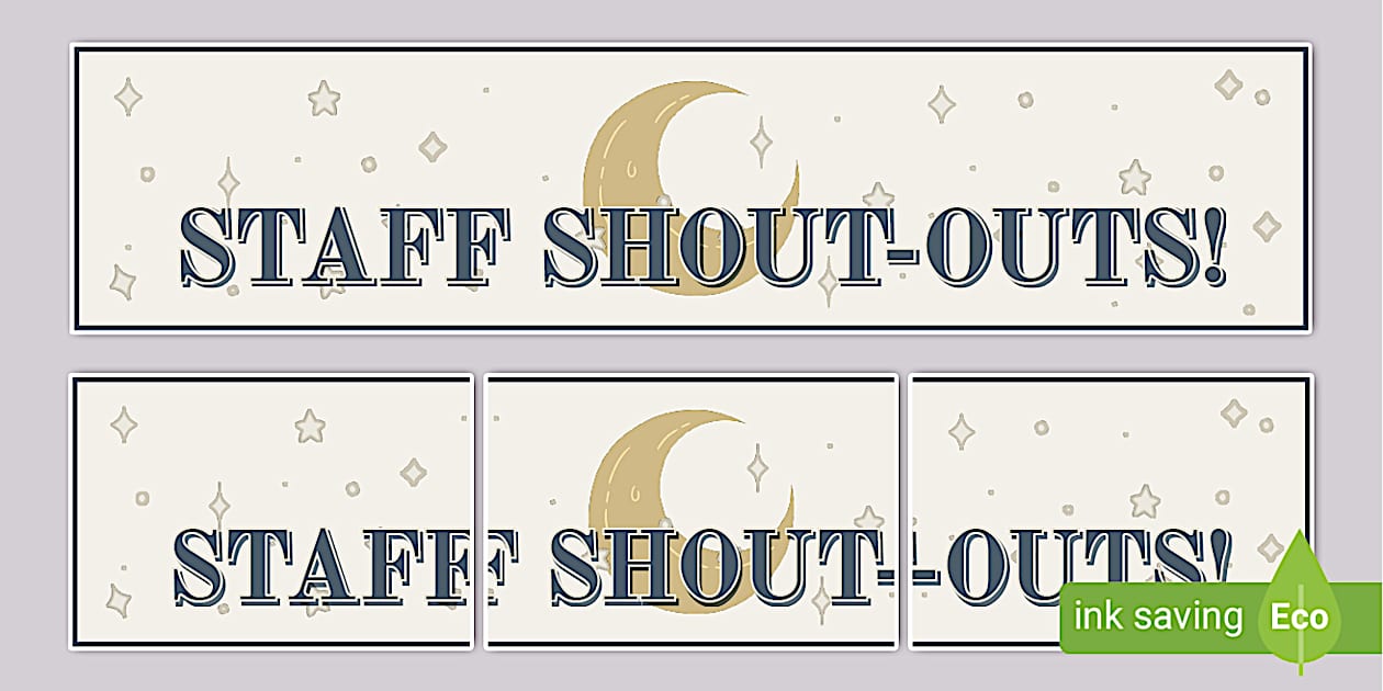 Celestial-Themed Staff Shout-Outs! Display Banner - Twinkl