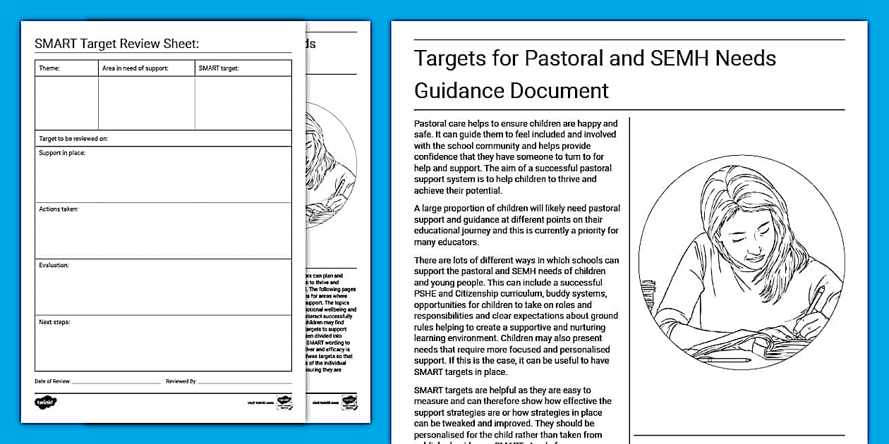 Targets for Pastoral and SEMH Needs (teacher made) - Twinkl