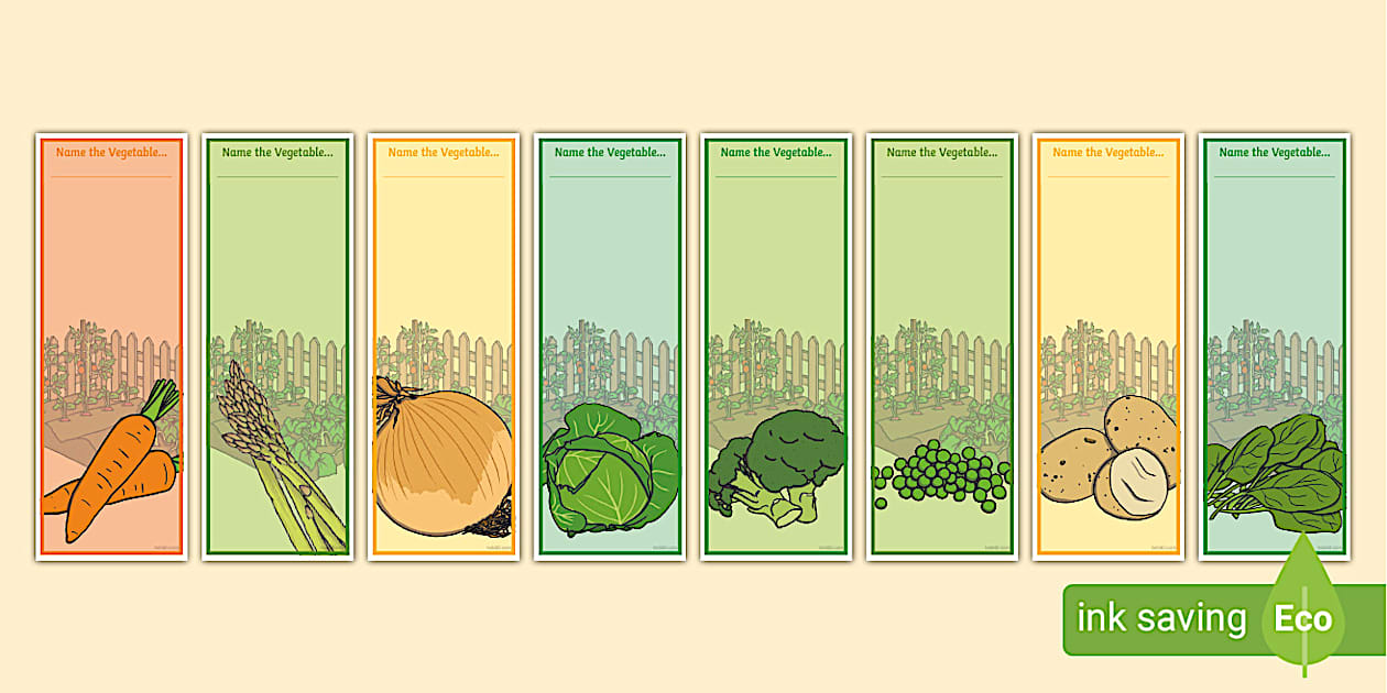 Vegetable Name Bookmarks | Primary Resources | Twinkl