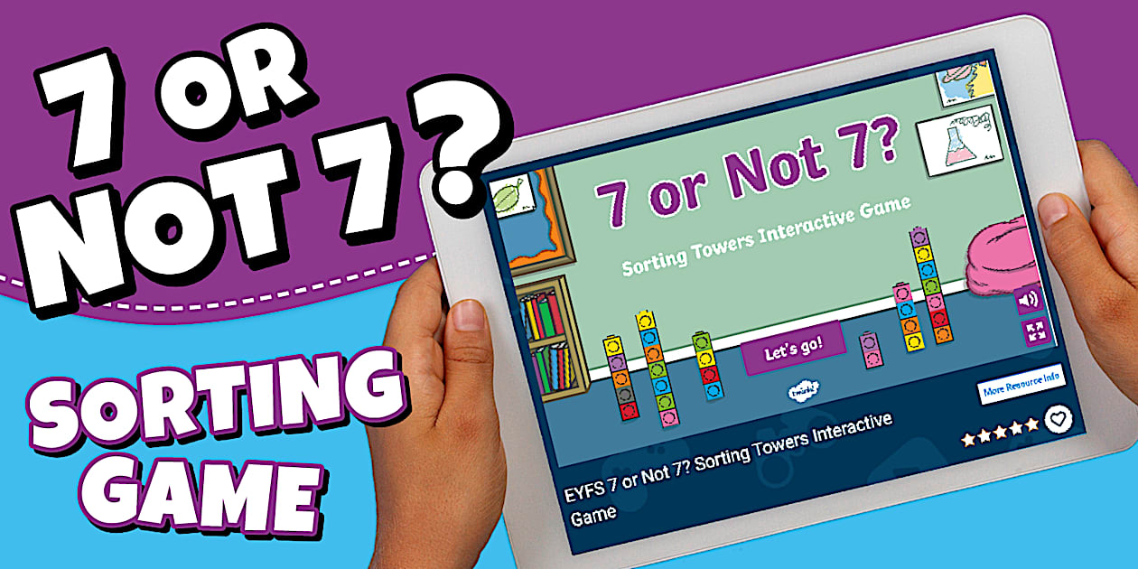 👉 Kindergarten 7 or Not 7? Sorting Towers Interactive Game | Twinkl