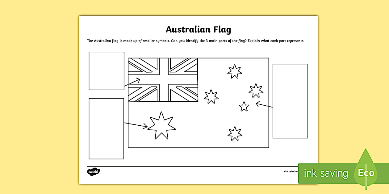 NSW Australian Flag Worksheet (Hecho por educadores)