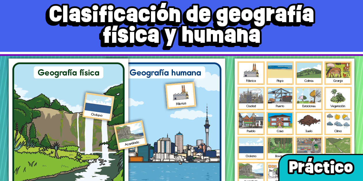 Actividad de clasificación de geografía física y humana