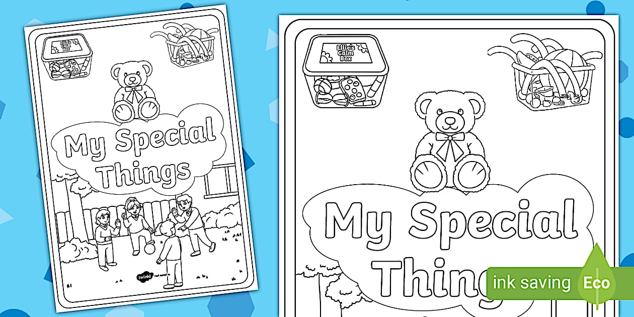 My Special Things Colouring Title Page
