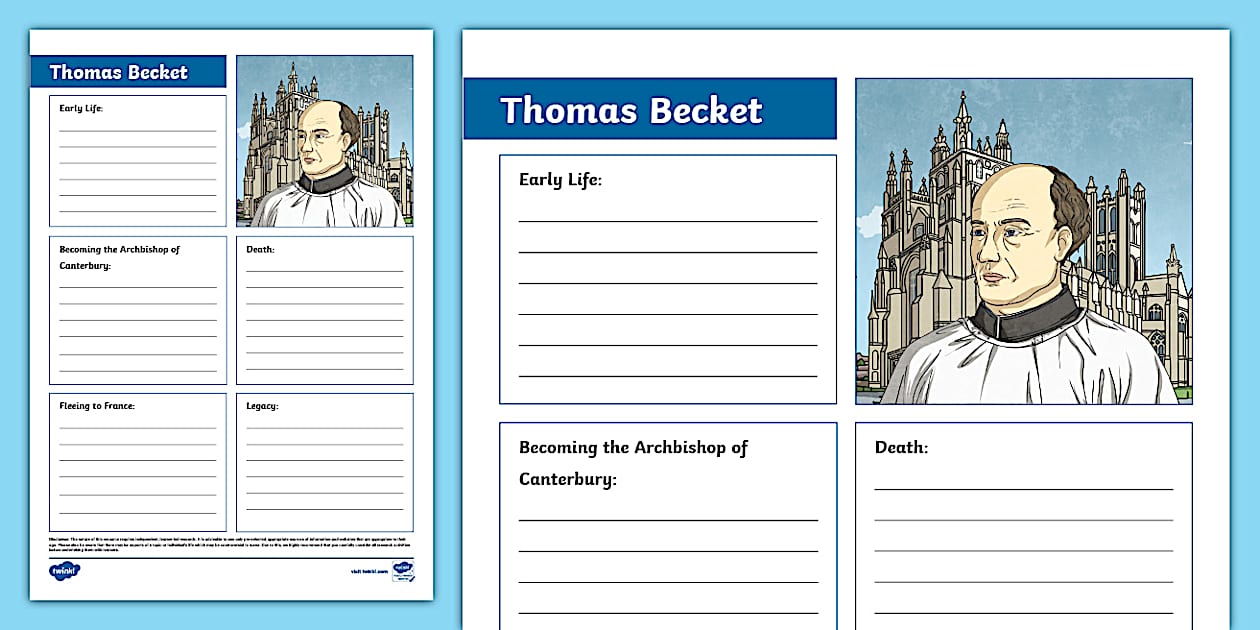 Thomas Becket Fact File Activity (teacher made) - Twinkl