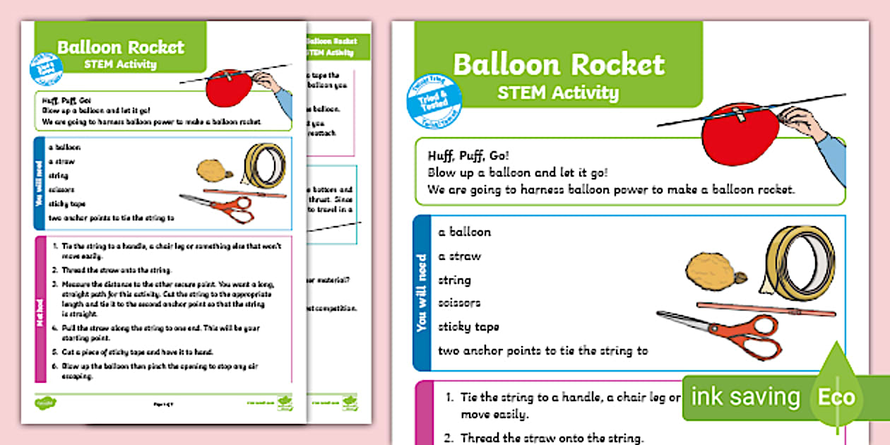 Balloon Rocket STEM Activity (teacher made) - Twinkl