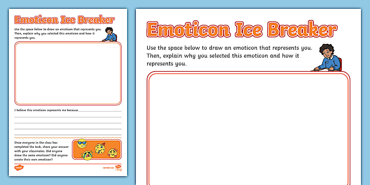 Emoticon Ice Breaker Game Worksheet (teacher made) - Twinkl