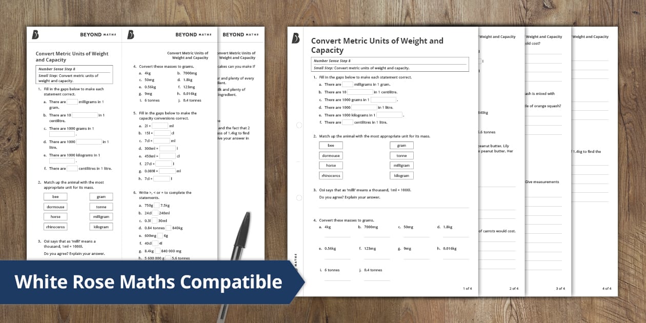 👉 Convert Metric Units of Weight and Capacity - Twinkl