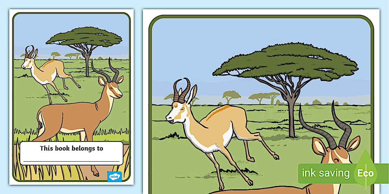 Antelope Themed Book Cover (teacher made) - Twinkl
