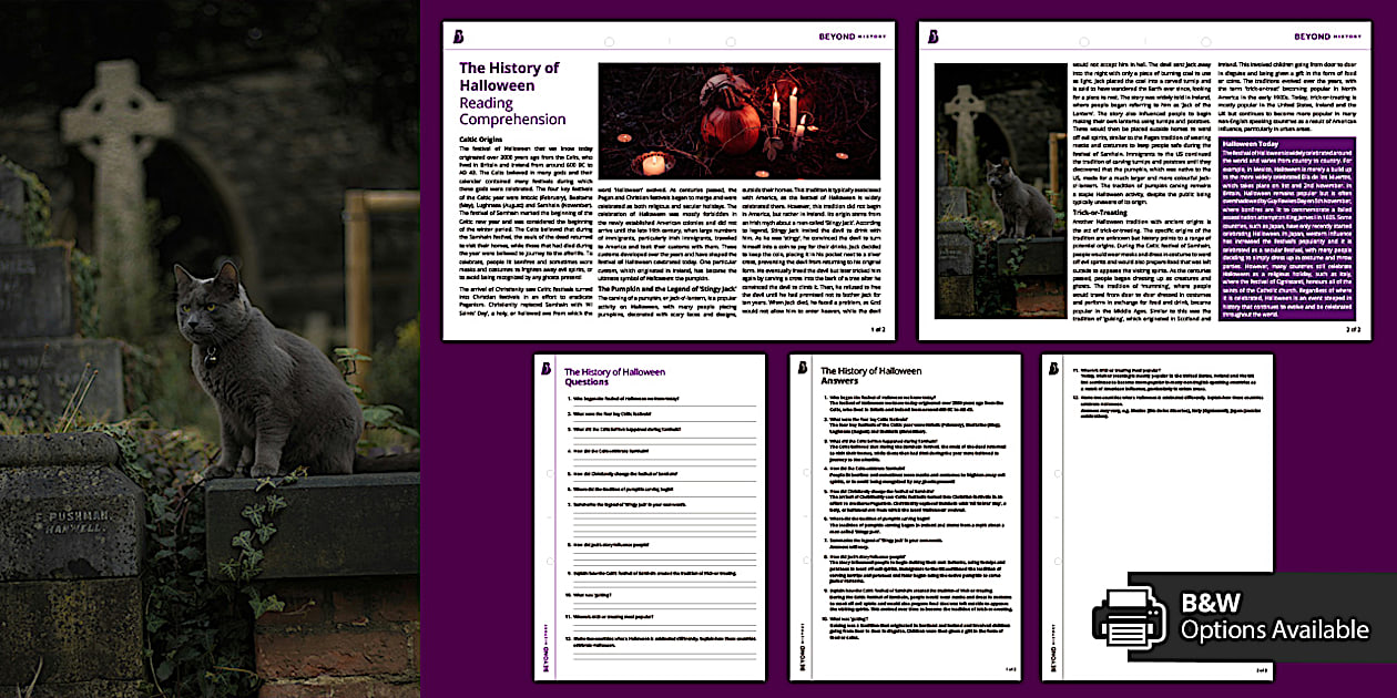 The History of Halloween Reading Comprehension