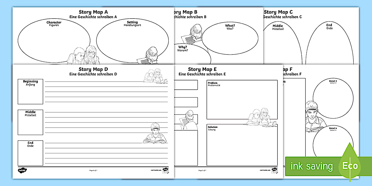 Story Map Worksheet / Worksheets English/German - Twinkl