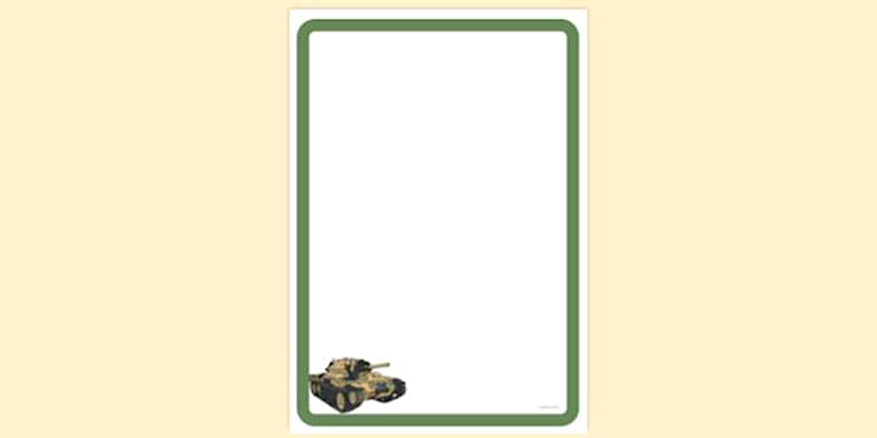 WW2 Tank Page Border | Page Borders | Twinkl (teacher made)